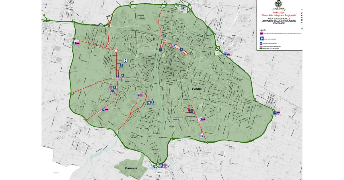 Zone Traffico Limitato Parma Mappa